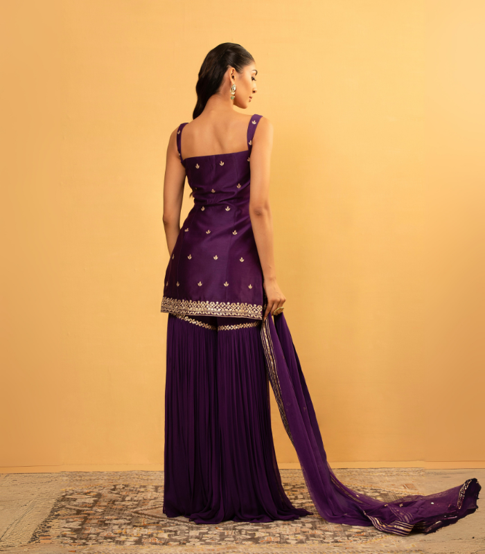 Purple Sharara Set | The Grand Trunk